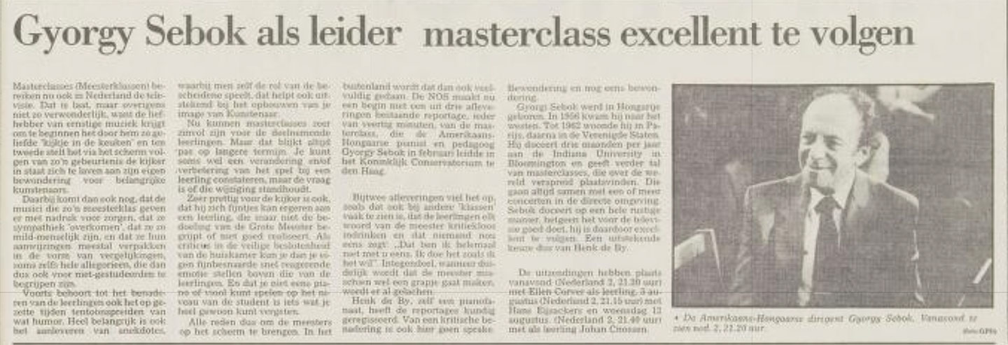 Gyorgy Sebok: Pedagogical Highlights From a Master — International ...